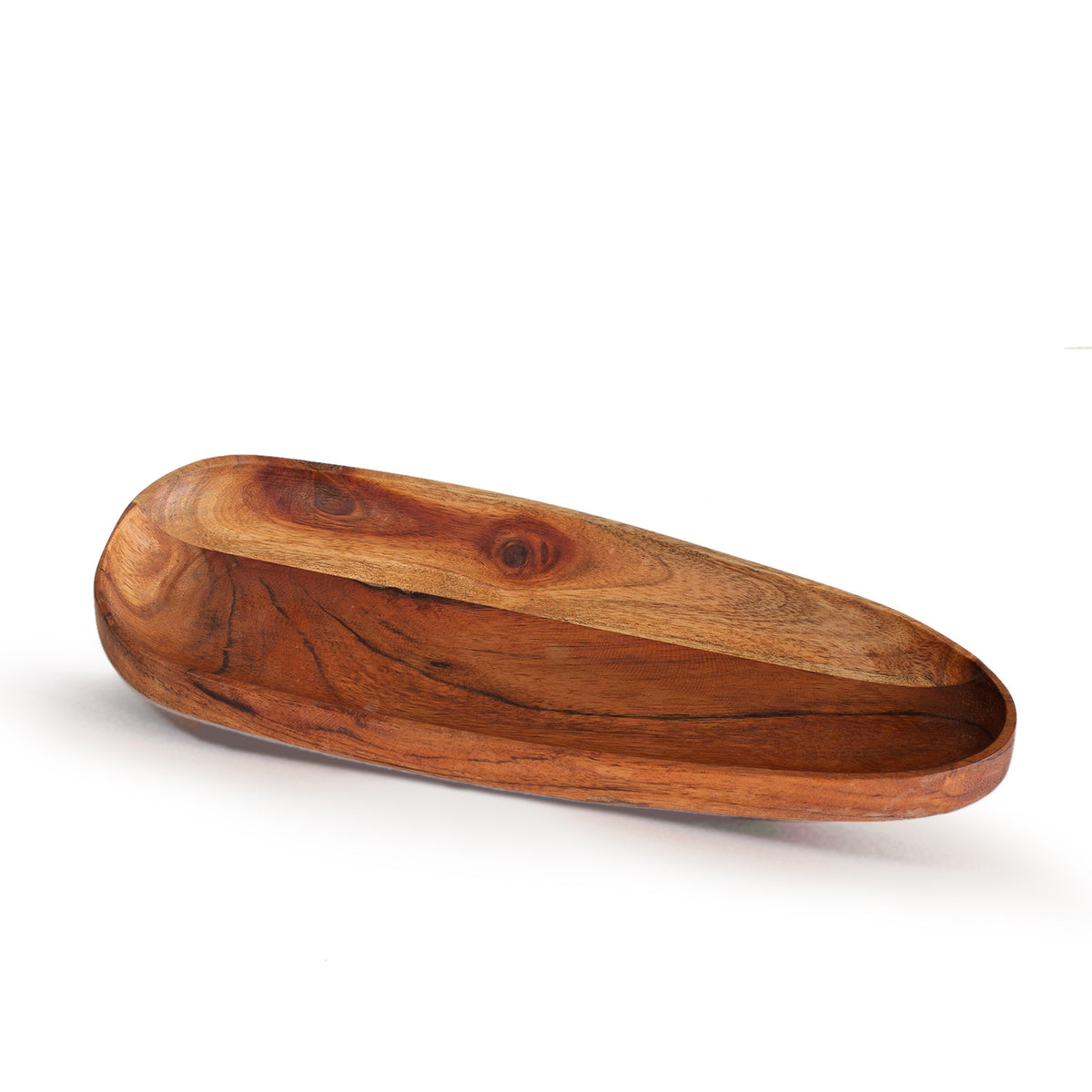 Brad Line Wooden Tray – Slim Oval Bread & Sushi Platter – Handique Styling